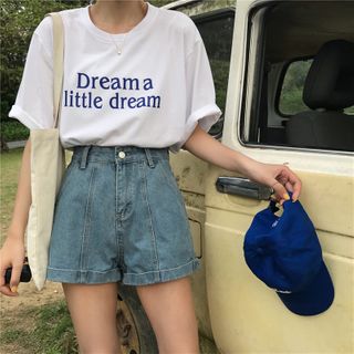 Closette - High-Waist Denim Shorts | YesStyle