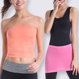 Lady Lily - Plain Quick Dry Compression Tube Top | YesStyle
