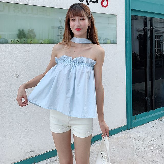Maple Road - Strapless Halter Top | YesStyle