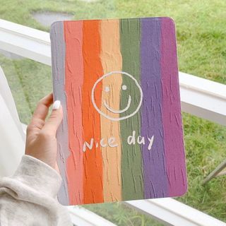 Rockit - Smiley Print Striped iPad Case | YesStyle