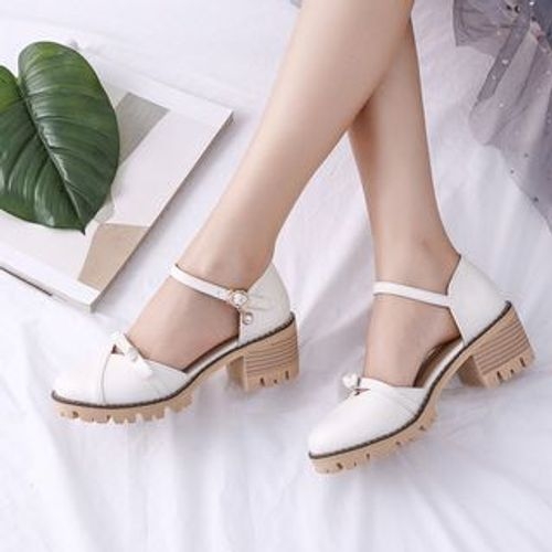 Megan - Faux Pearl Platform Block Heel Sandals | YesStyle