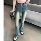 Wisjam - High Rise Washed Distressed Bootcut Jeans | YesStyle