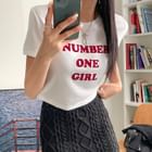 DEEPNY - Lettered Napped Crop T-Shirt | YesStyle