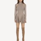 LIPHOP - Set: Bolero + Turtle-Neck Godet-Hem Minidress | YesStyle
