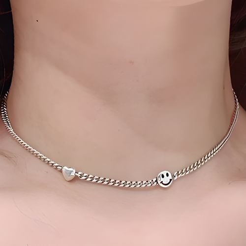 Fireflicka - 925 Sterling Silver Smile Necklace | YesStyle