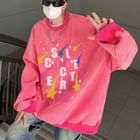 Breeson - Crew Neck Lettering Print Sweatshirt | YesStyle