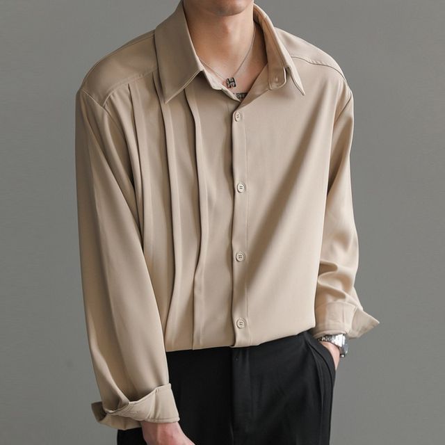 Remeefa - Plain Button-Up Shirt | YesStyle