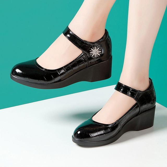 Hannah - Rhinestone Wedge Heel Mary Jane Shoes | YesStyle