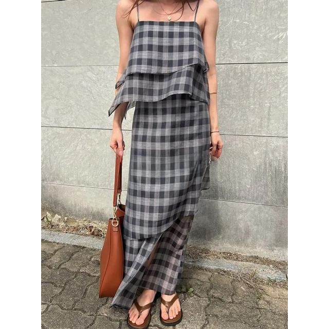 Seoulchic - Spaghetti Strap Layered Maxi Dress | YesStyle