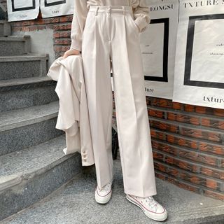 DEEPNY - High-Waist Wide-Leg Pants | YesStyle