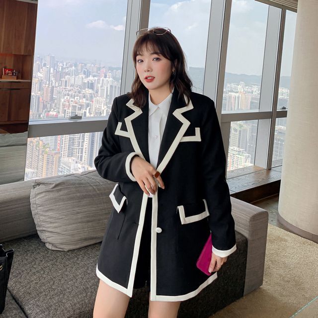 Tripoly - Contrast Trim Blazer | YesStyle