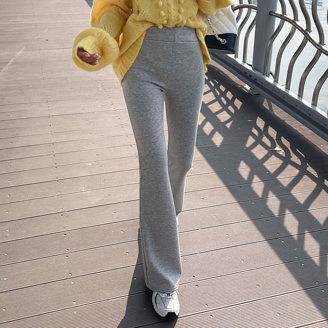 DEEPNY - Pile-Lined Boot-Cut Sweatpants | YesStyle