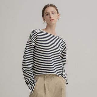 NAIN - Logo-Embroidered Stripe T-Shirt | YesStyle