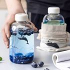 MIMO - Set: Whale Print Glass Water Bottle + Drawstring Pouch | YesStyle