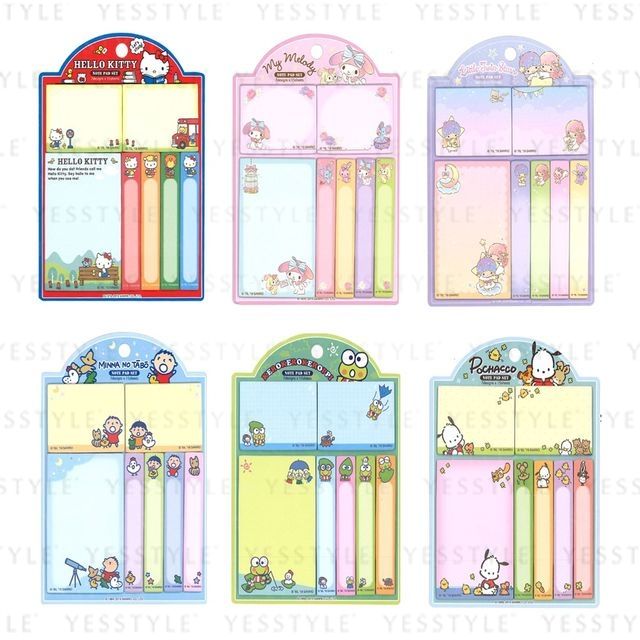 Sanrio - Memo & Index Sticky Notes Set - 11 Types | YesStyle