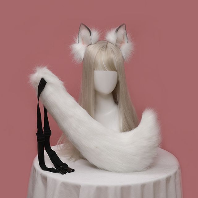 Hulla - Fluffy Wolf Ear Head Band / Tail / Set | YesStyle