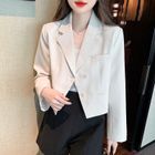 EFO - Plain Button-Up Cropped Blazer | YesStyle