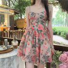 Shalala - Balletcore Spaghetti Strap Floral Print Dress | YesStyle