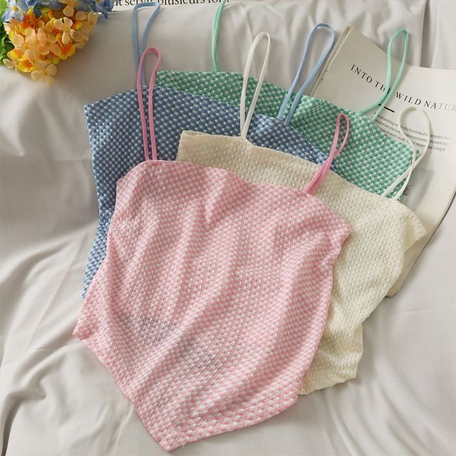 Lemongrass - Checker Camisole Top (Dudou) in 6 Colors | YesStyle