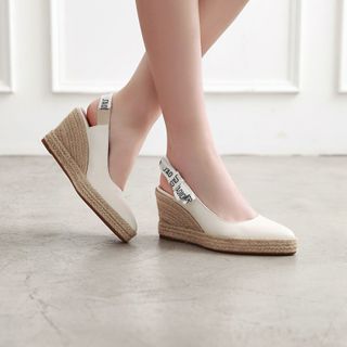 Freesia - Wedge-Heel Lettering Sandals | YesStyle