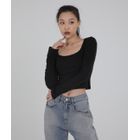 SIMPLY MOOD - Square-Neck Crop Tee | YesStyle