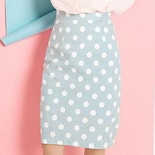 Honeydew - Polka Dot Pencil Skirt | YesStyle
