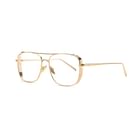 Aisyi - Double Bridge Square Metal Frame Eyeglasses | YesStyle