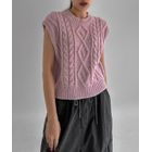 SIMPLY MOOD - Crew-Neck Cable-Knit Vest | YesStyle