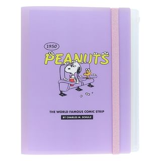 TANBAYA - PEANUTS SNOOPY AMERICAN TASTE 10 Clear file with rubber band 5P A4 Sized (Violet ...