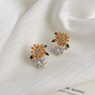 Catharsis - Rhinestone Enamel Flower Stud Earring | YesStyle