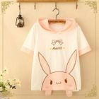 Kawaii Fairyland - Rabbit Ear Hooded Short-Sleeve T-Shirt | YesStyle