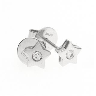 Keleo - 18K White Gold Earrings with Diamonds | YesStyle