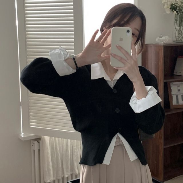 Odestra - V-Neck Plain Cardigan | YesStyle