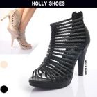 Holly Shoes - Zip-Back Cage Heels | YesStyle