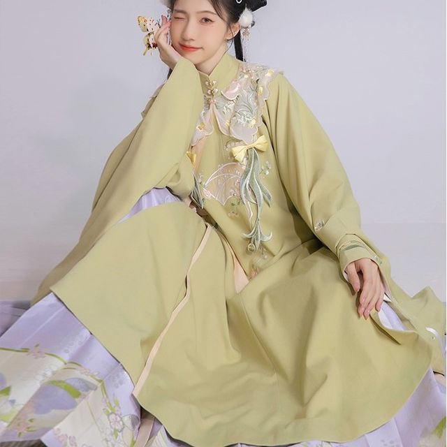 Lillilotus - Traditional Chinese Long-Sleeve Mandarin Collar Floral ...