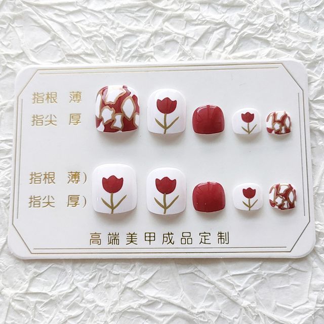 Cutip Nails - Floral Press On Toe Nail | YesStyle