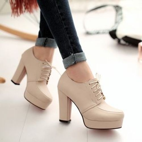 Pretty in Boots - Lace-Up Platform Pumps | YesStyle