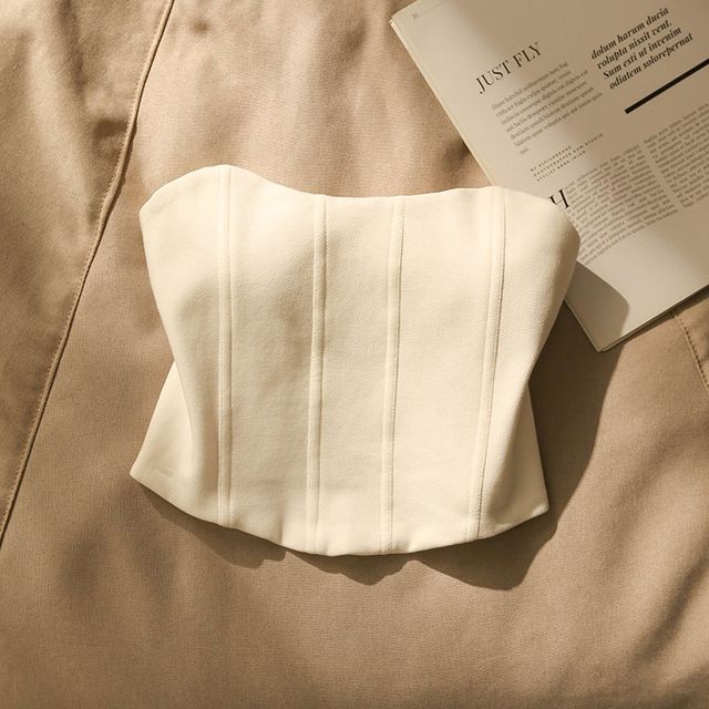 Snowlaine - Plain Bandeau Bustier Top | YesStyle