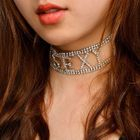 Seirios - Rhinestone Letter Choker | YesStyle