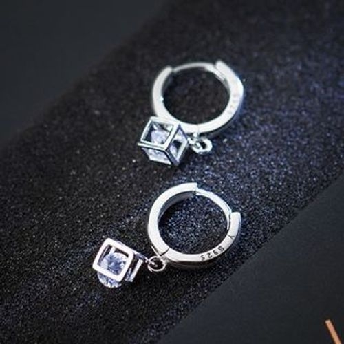 A’ROCH - 925 Sterling Silver Rhinestone Hoop Earrings | YesStyle