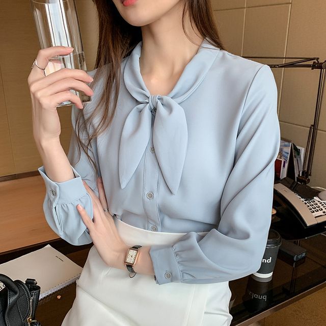 Chelstin - Bow Neck Blouse | YesStyle