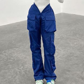 Genrovia - Plain High Waist V-Line Cargo Pants | YesStyle