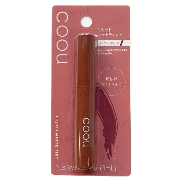 DAISO - coou Liquid Matte Tint 01 Deep Red | YesStyle