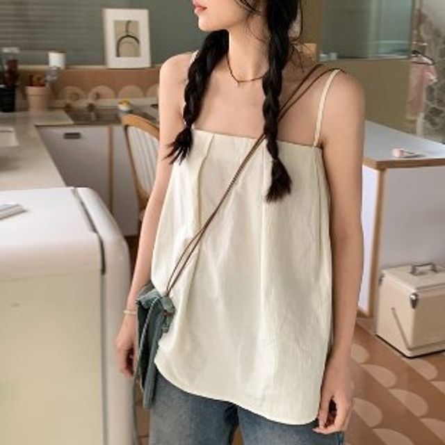 monroll - Plain Flowy Camisole Top | YesStyle