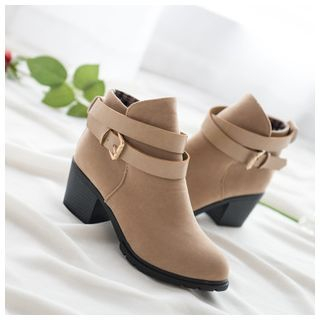 Honey Honey - Block Heel Strapped Ankle Boots | YesStyle