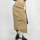 Flotto - High Rise Plain Drawstring Slit Midi Pencil Cargo Skirt | YesStyle