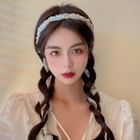 Evora - Fabric / Faux Pearl Scarf Headband (Various Designs) | YesStyle