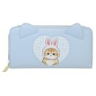 White & Peach - mofusand Faux Leather Long Wallet (Blue) | YesStyle