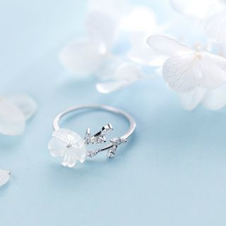 A’ROCH - 925 Sterling Silver Flower Open Ring | YesStyle