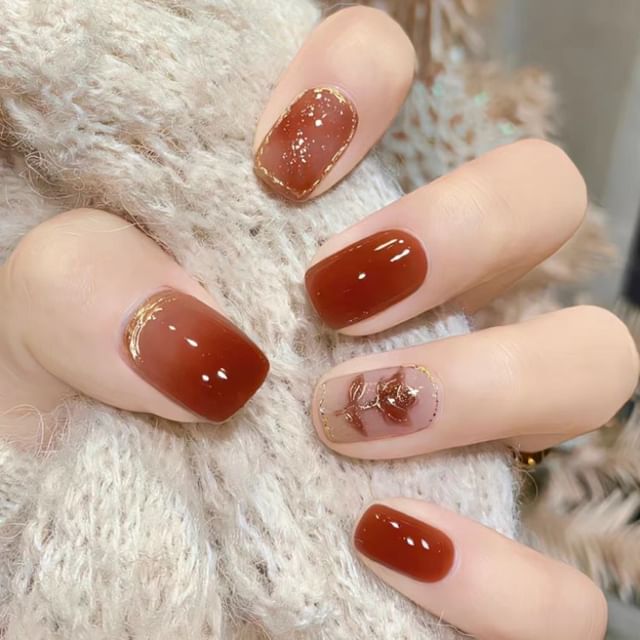 Cutip Nails - Flower Print Press On Nails | YesStyle